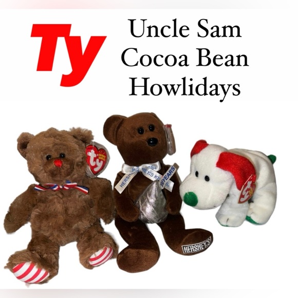 Ty | Toys | Ty Beanie Babies Set Of 3 Uncle Sam Cocoa Bean Howlidays ...